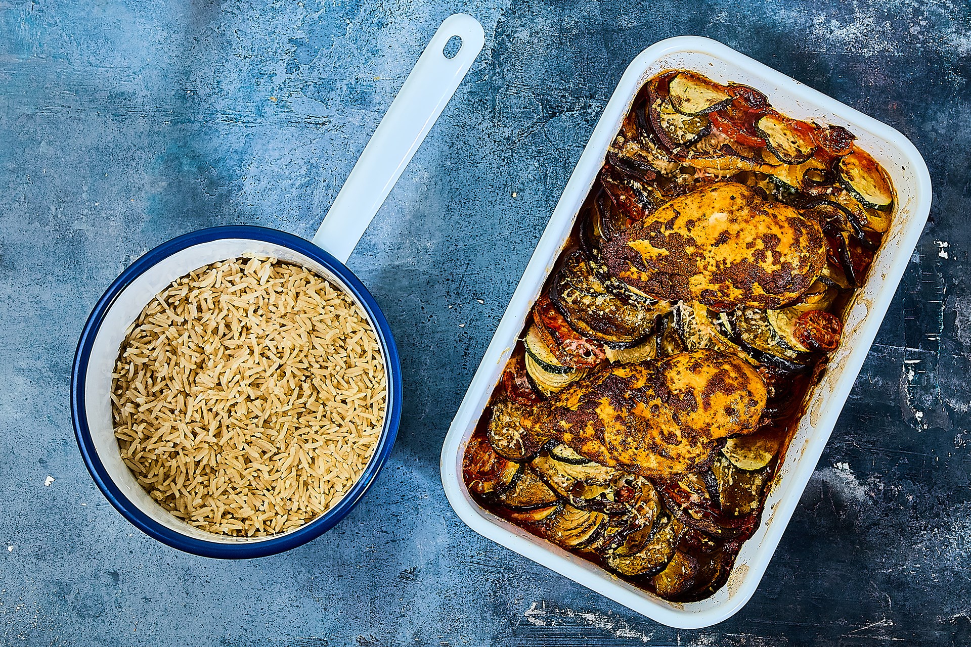 Kyllingebryst med ratatouille og ris - Opskrift fra Skagenfood.dk