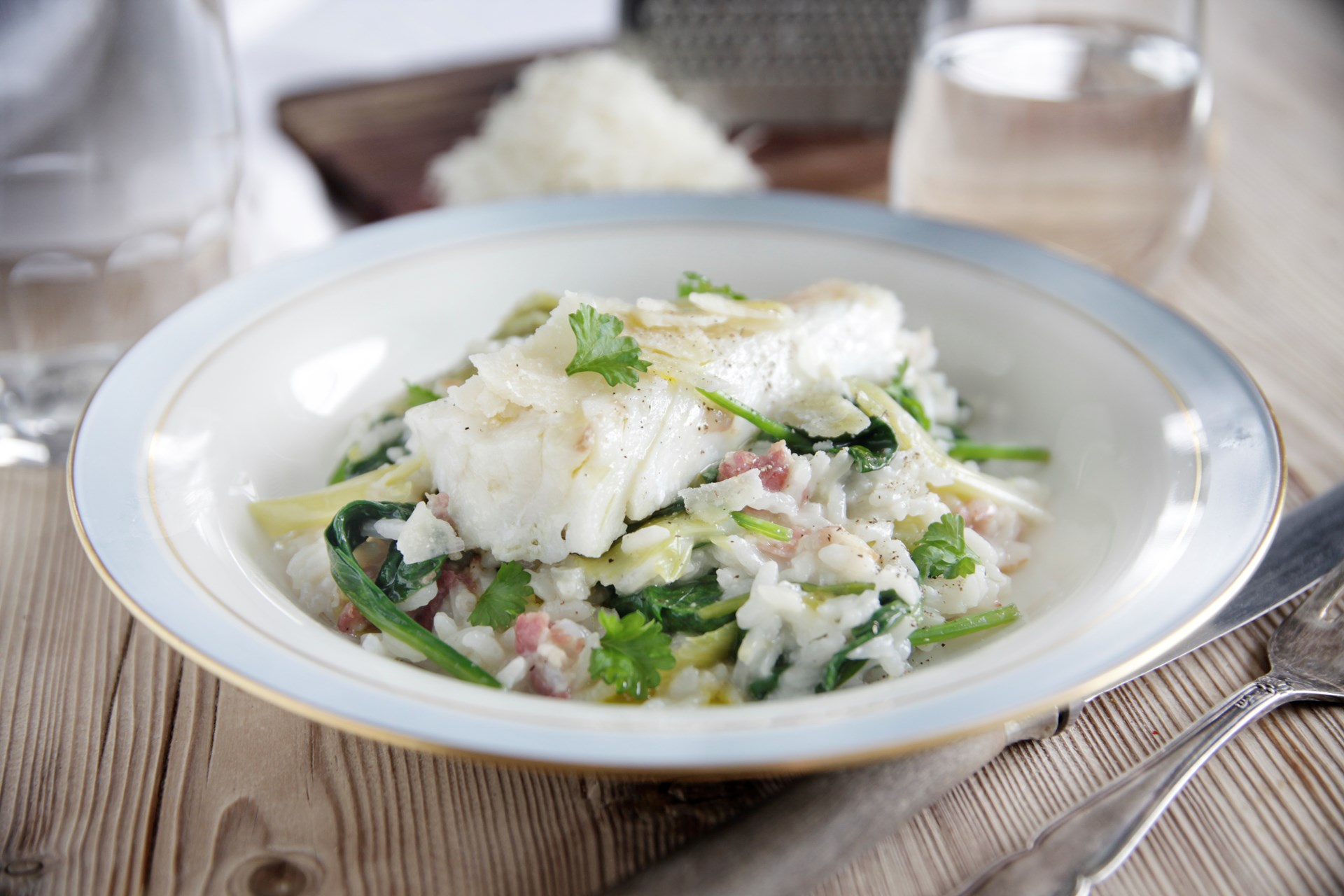 Sommerrisotto med torsk - Opskrift fra Skagenfood.dk