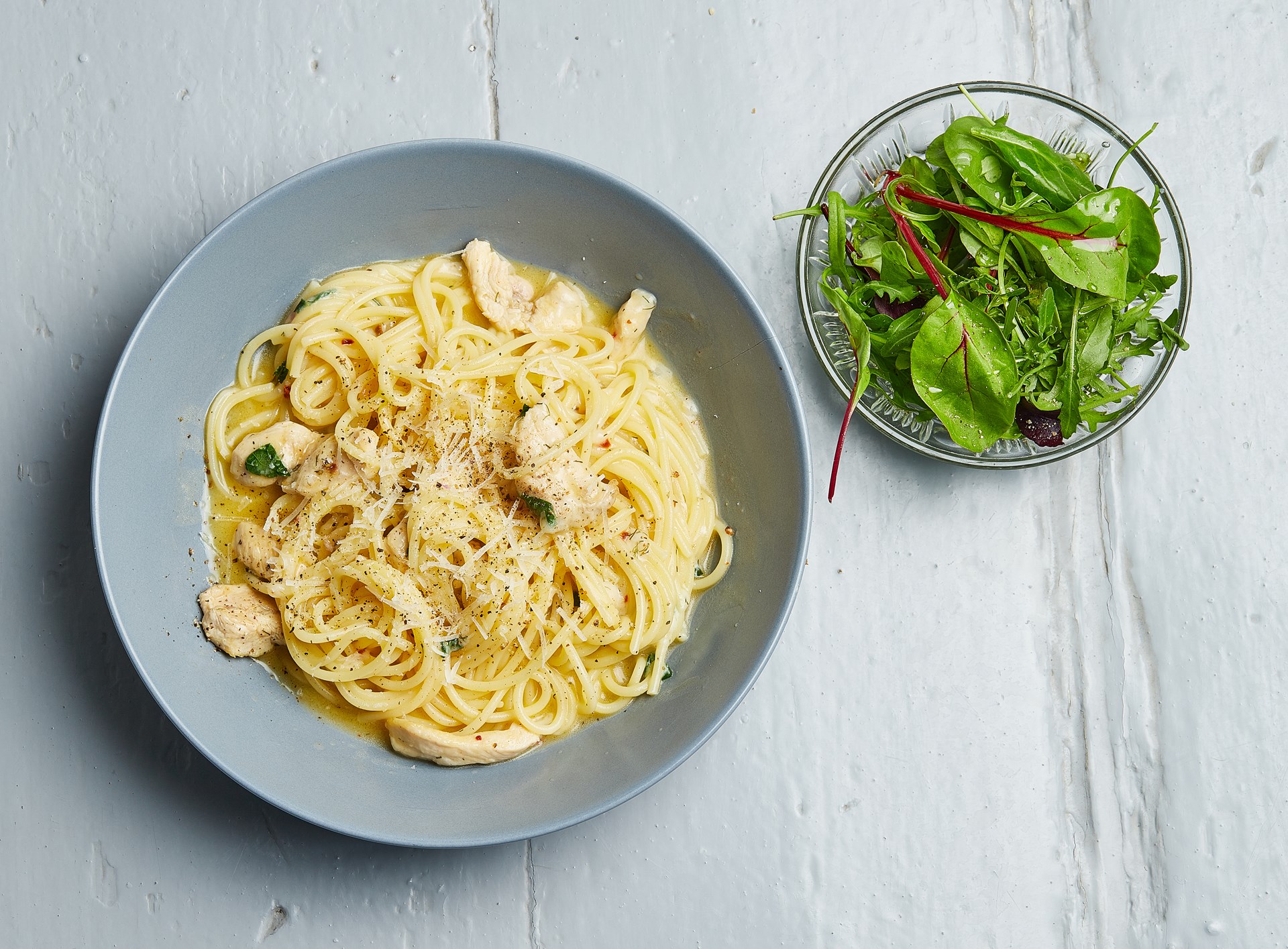Pasta med kylling, mynte og chili - Opskrift fra Skagenfood.dk