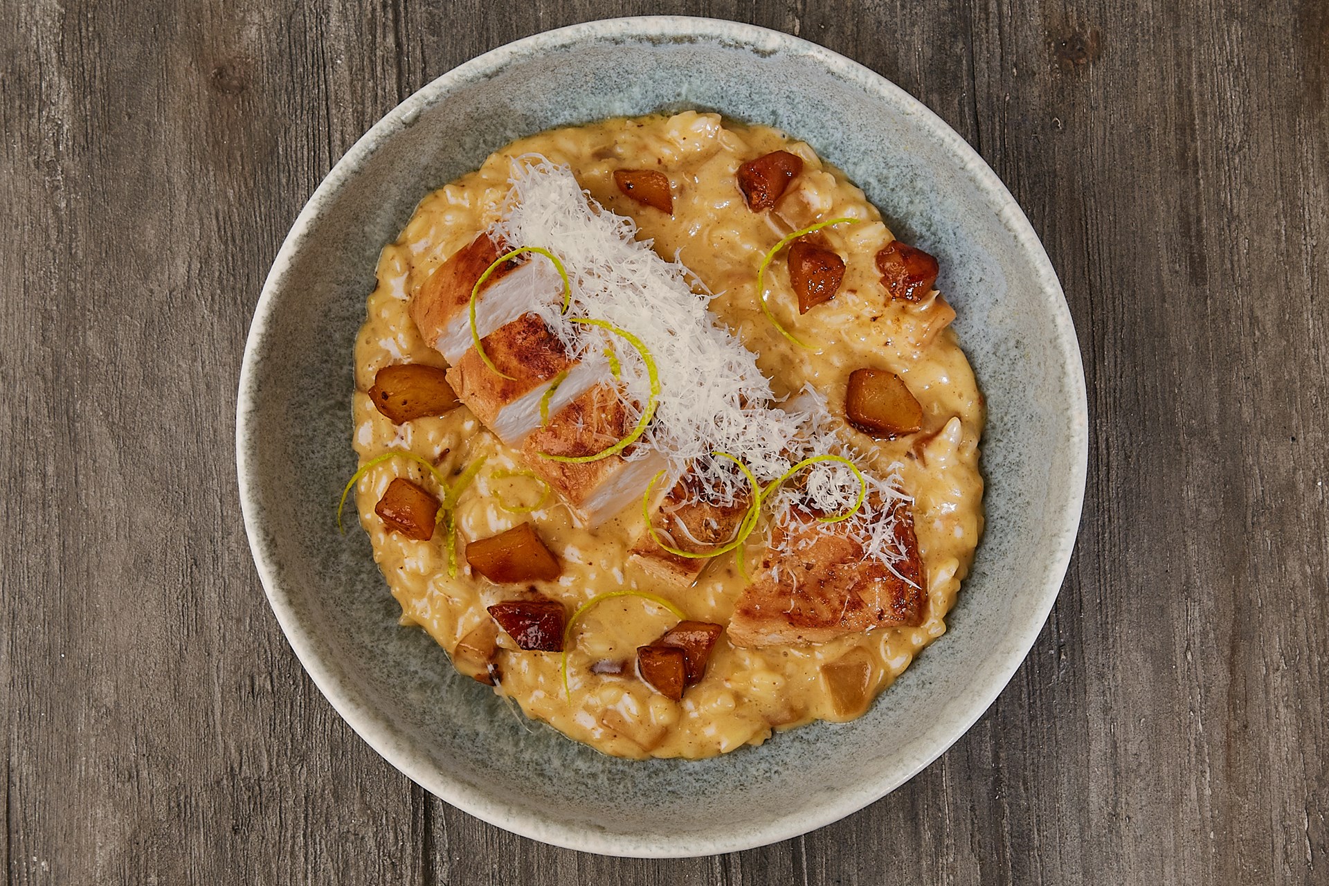 Fasanbryst med risotto på ristede jordskokker - Opskrift fra Skagenfood.dk